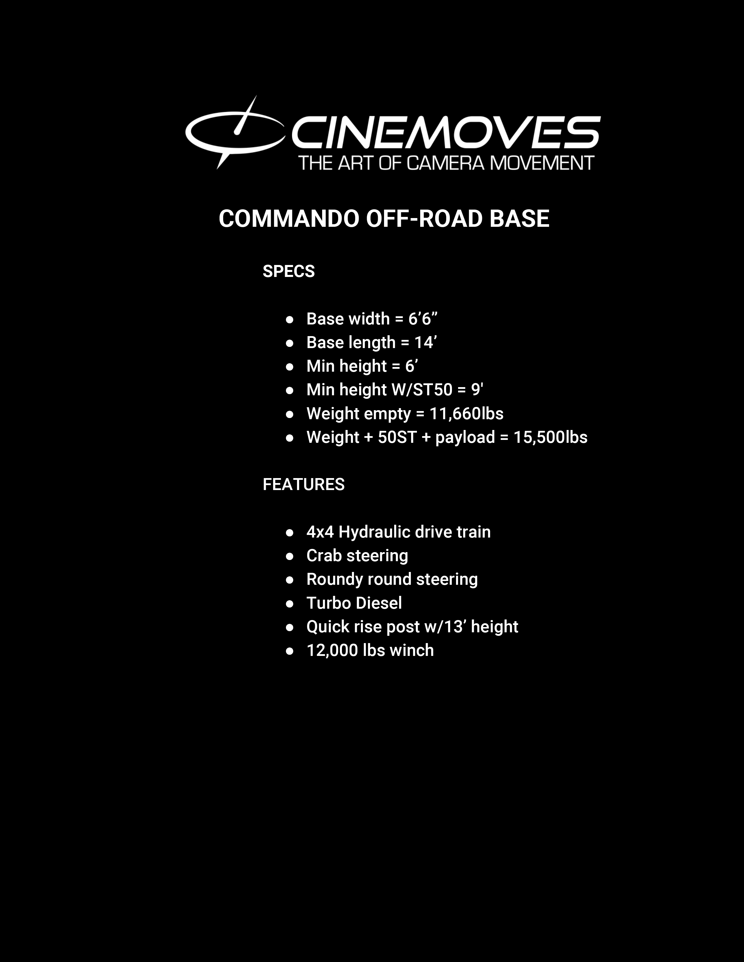 Cinemoves-Commando-specs | Cinemoves